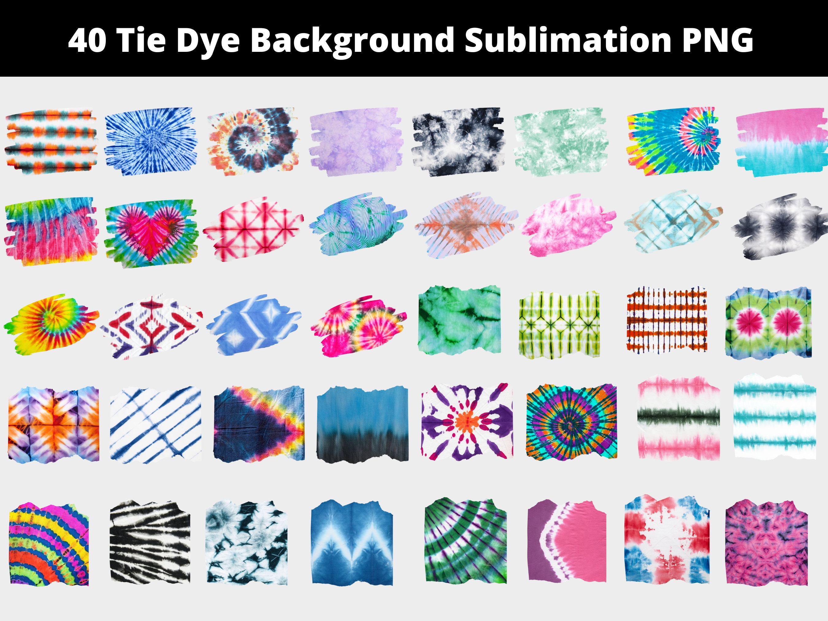 40 Tie Dye Sublimation PNG Backgroundsbackground Bundletie - Etsy