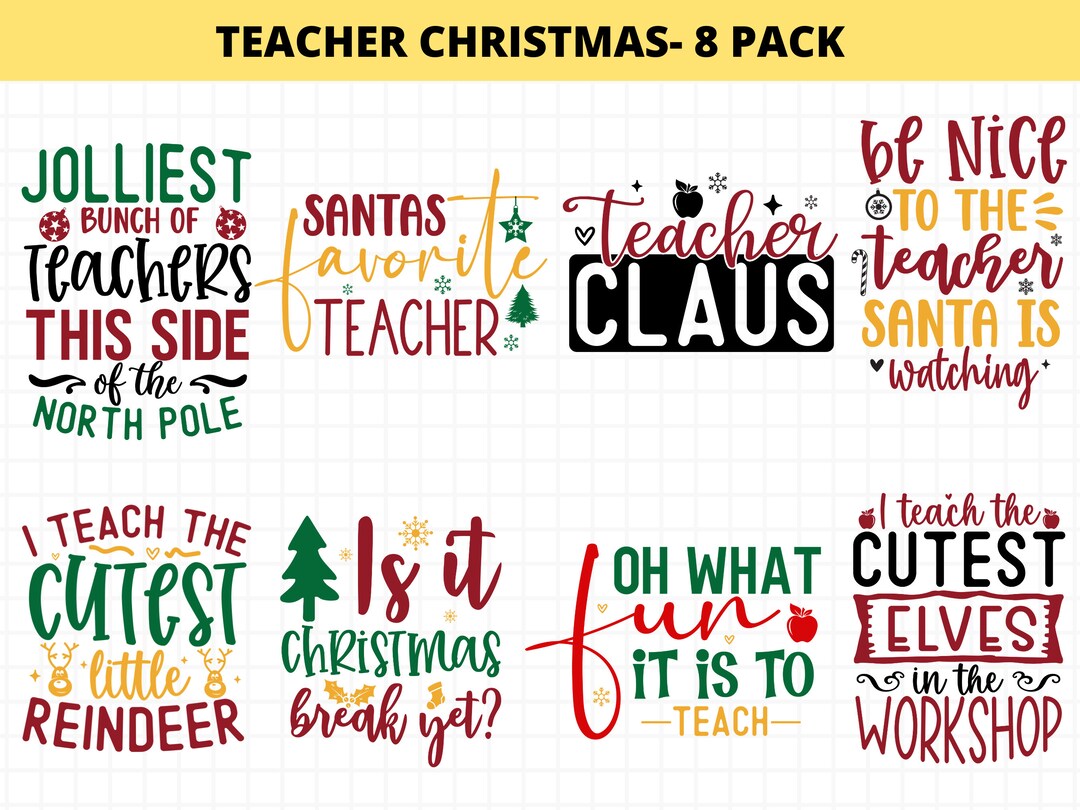 Teacher Christmas SVG Bundle, Teacher Appreciation Svg, Teacher Bundle ...