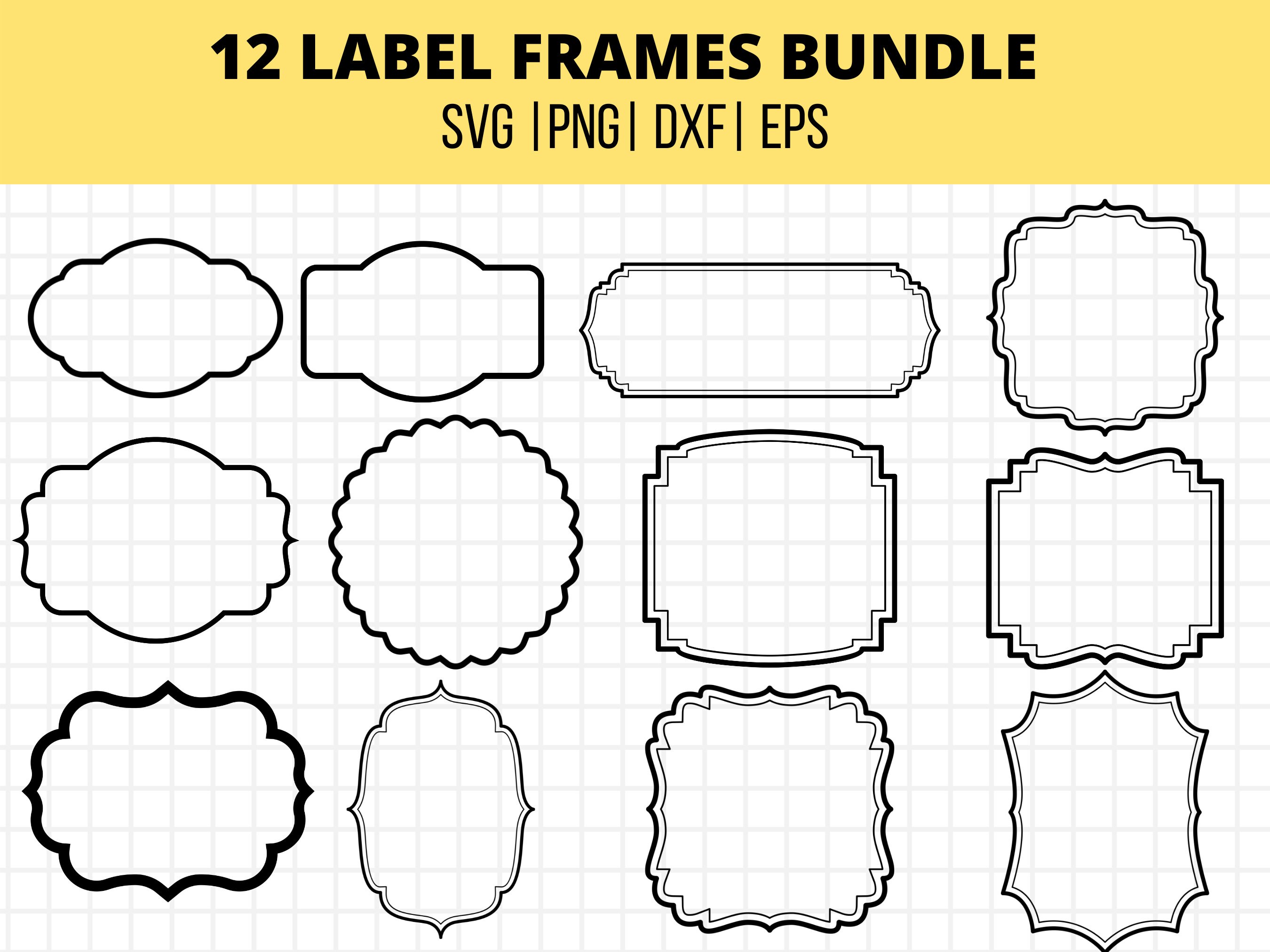 Label Frame Svg Bundle, Frames SVG, Vintage Frames Svg, Frame Vector ...