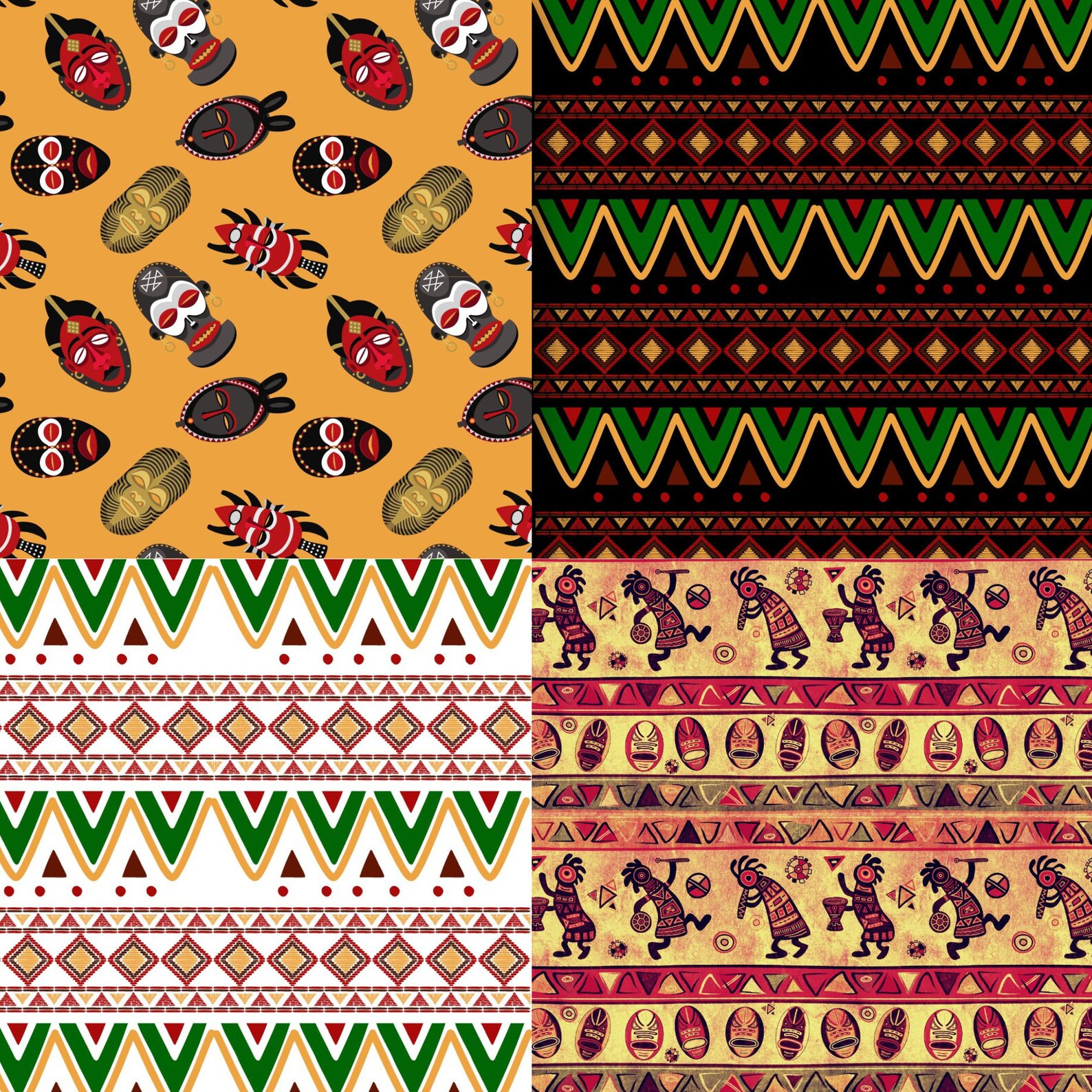 African Digital Paper, African Background Paper, African Scrapbook ...