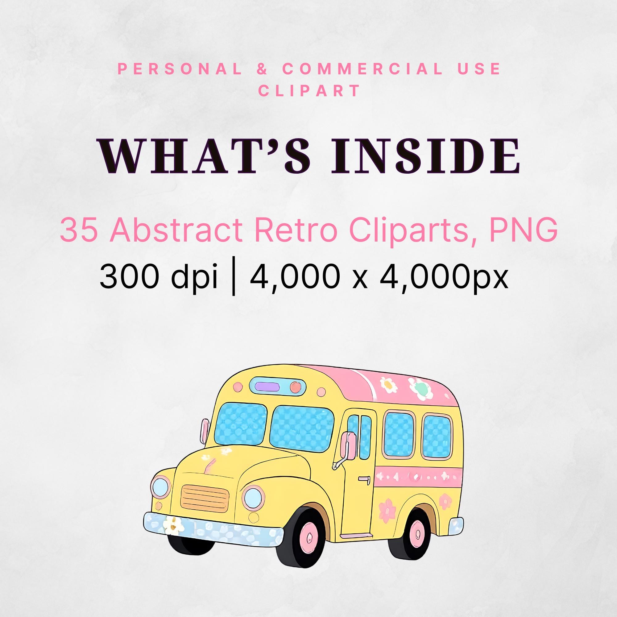 Groovy School Clipart Bundle, Retro Back to School Supplies Clip Art ...