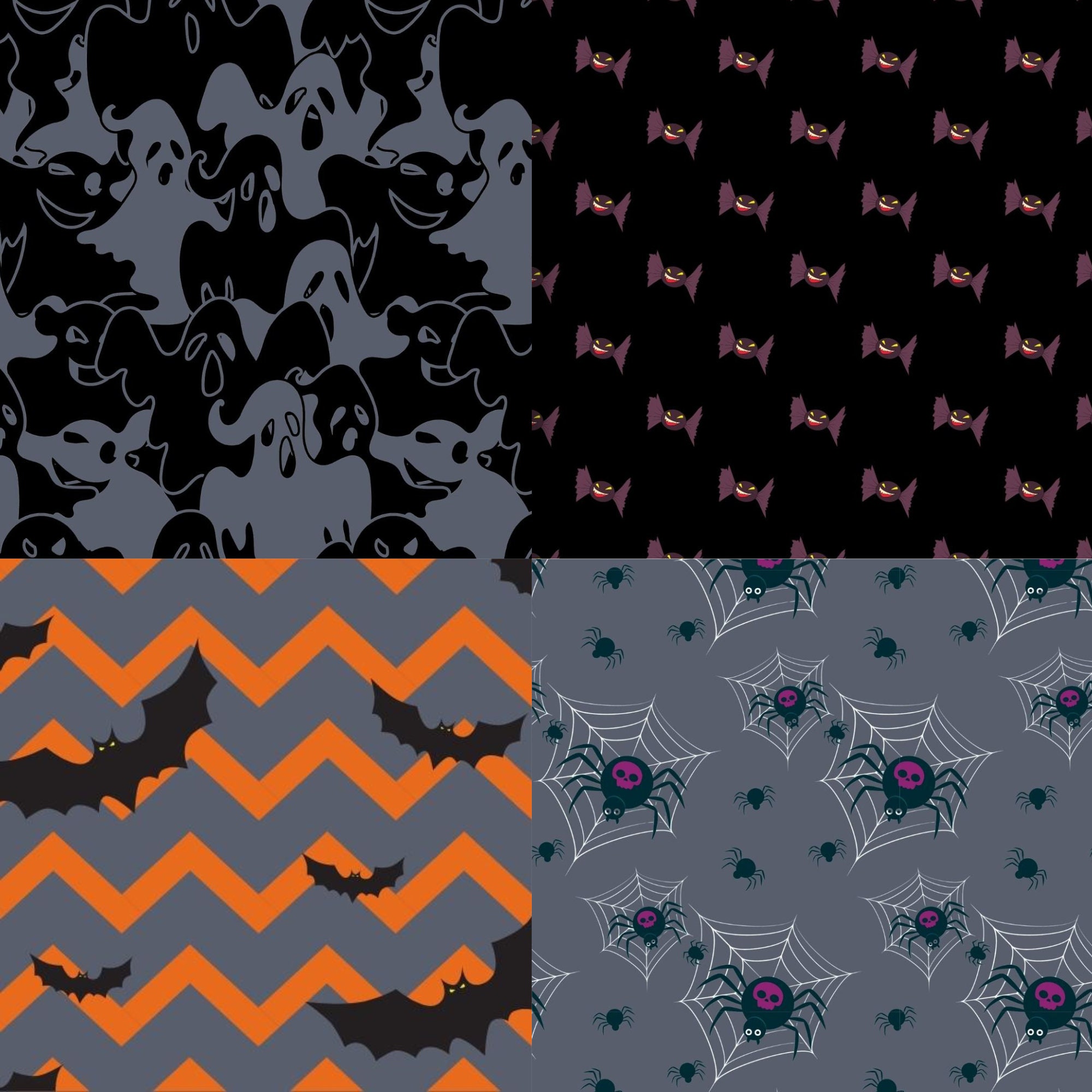 Halloween Digital Paper Pack Ghosts Background Paper - Etsy