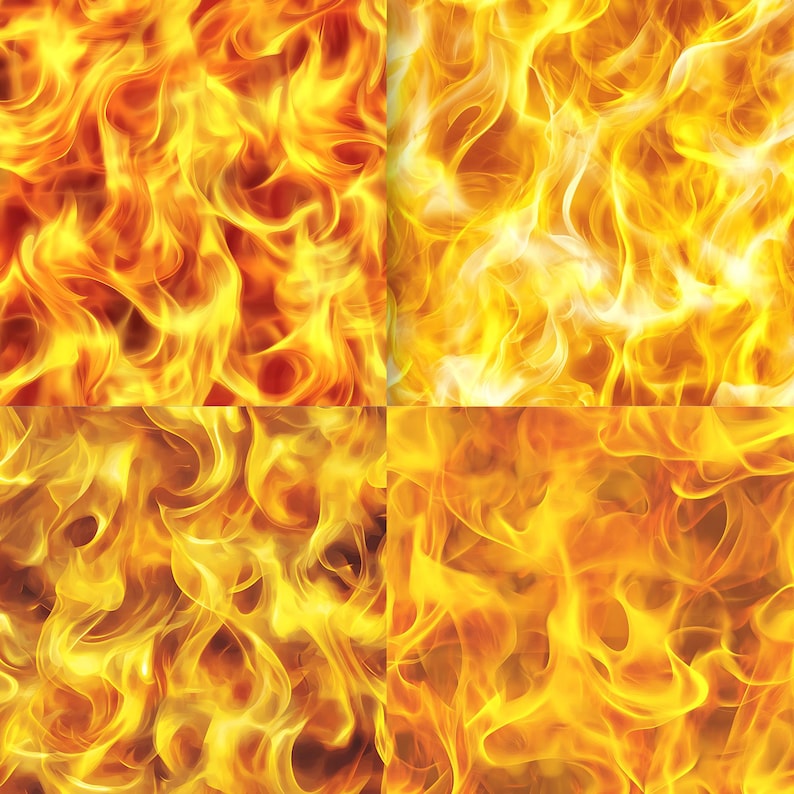 Fire & Flame Seamless Digital Paper, Smoky Burning Background Texture ...