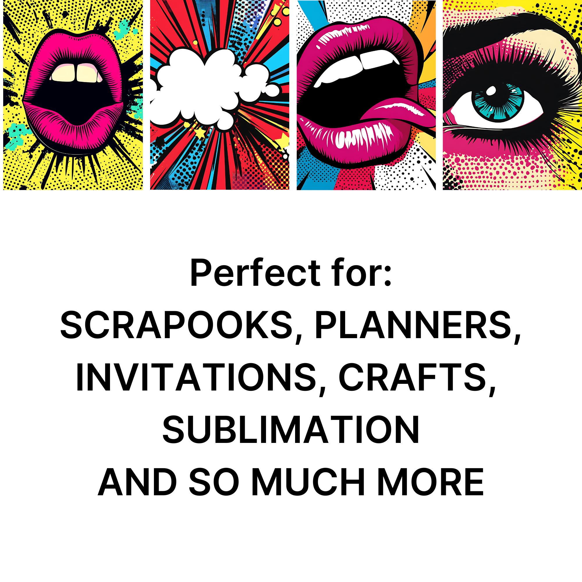 Pop Art Digital Paper Bundle, Comic Book Backgrounds, Retro Halftone ...