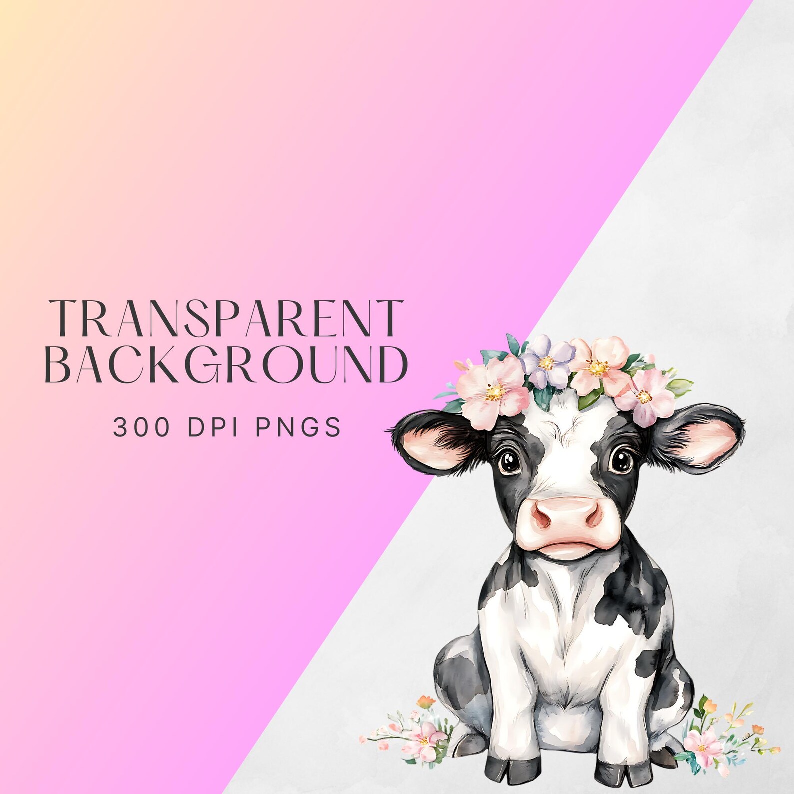 Cute Farm Animals Watercolor Clipart Bundle, Cartoon Nursery Barn Horse ...