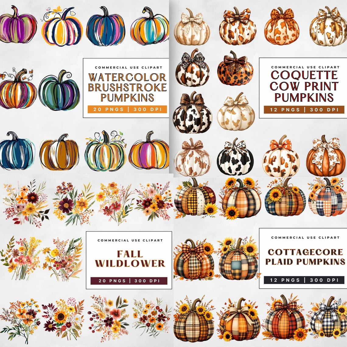 Fall Halloween Digital Paper and Clipart Mega Bundle, 130+ Backgrounds ...