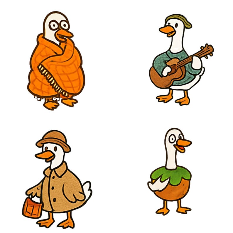 Funny Fall Goose Clipart Bundle: Autumn PNG Graphics (commercial Use ...