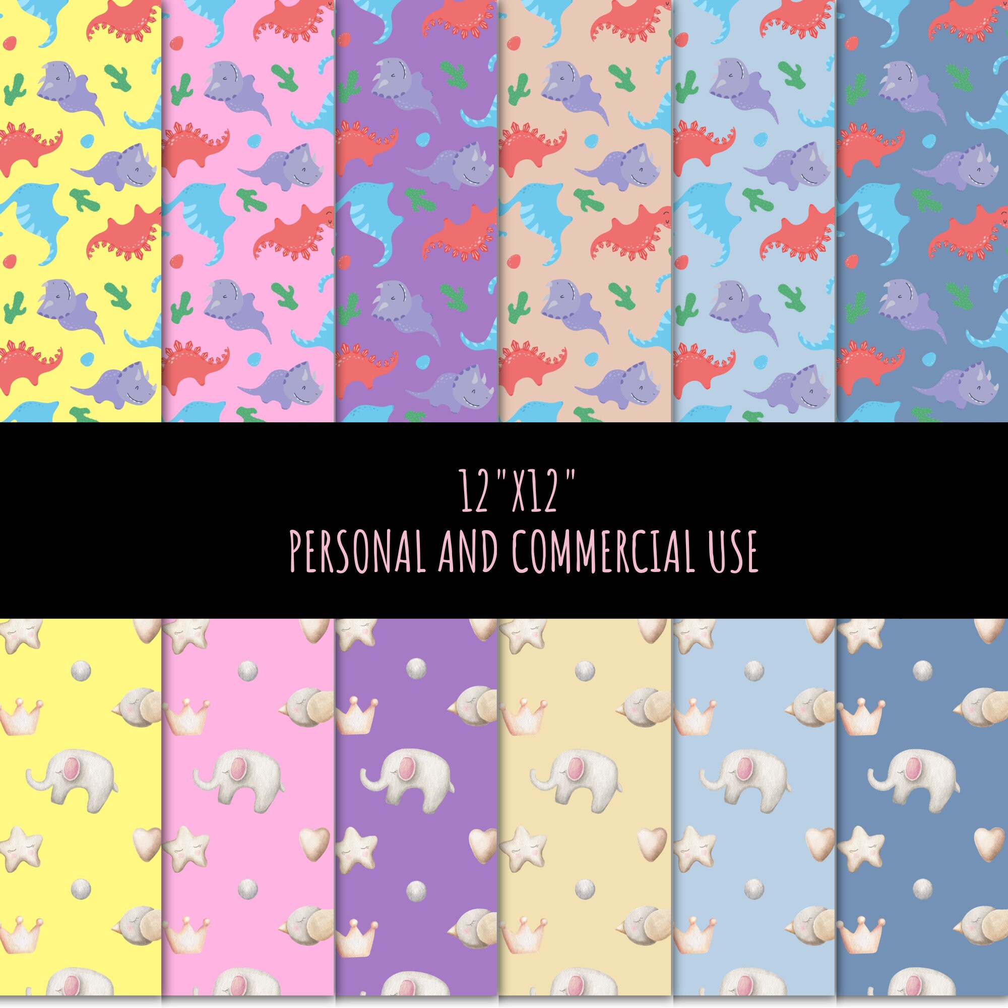 Digital Baby Paper Mega Bundle Nursery Digital Paper Patterns - Etsy