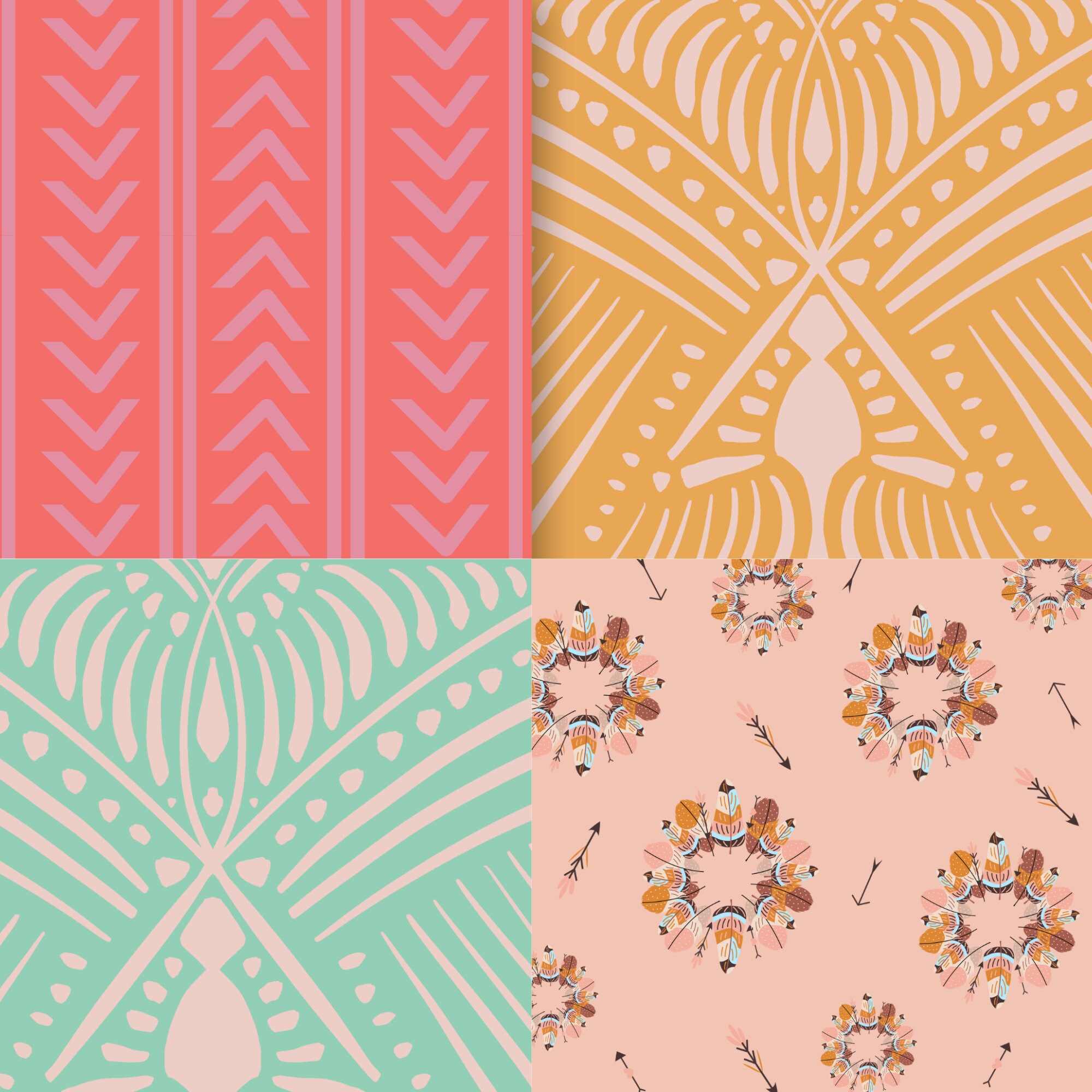 Boho Design Digital Paper Pack Abstract Boho Boho - Etsy