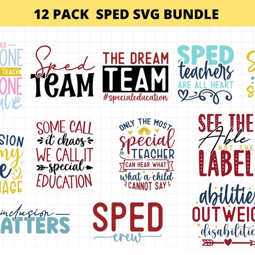 Special Education SVG Bundle SPED Svg Sped Teacher Bundle - Etsy