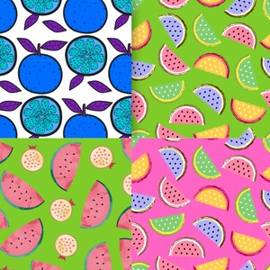 Fruit Digital Paper Pack, Summer Fruit Digital Paper, Watercolor Paper ...
