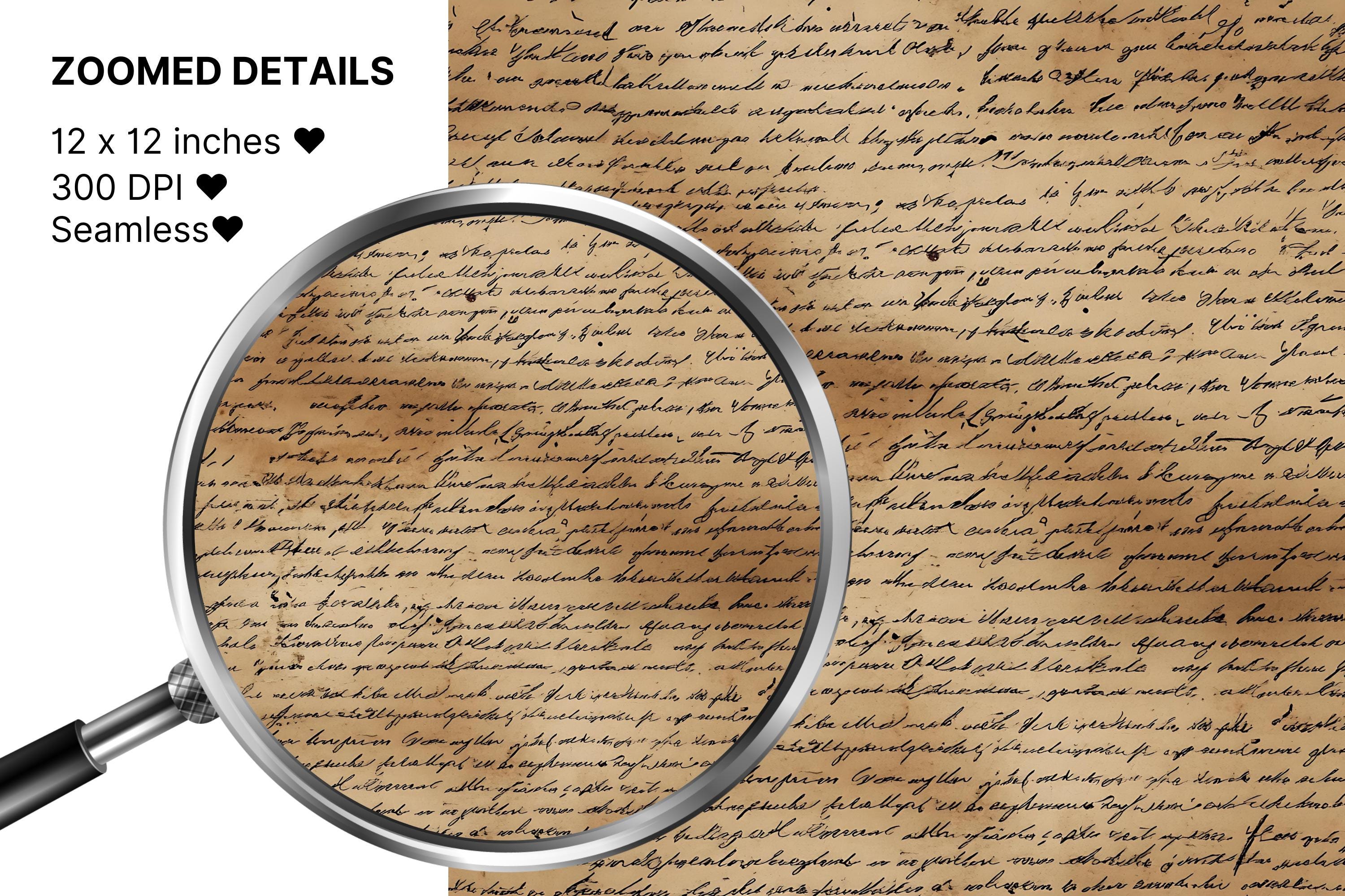 Vintage Handwriting Seamless Pattern Paper, Antique Written Textures ...