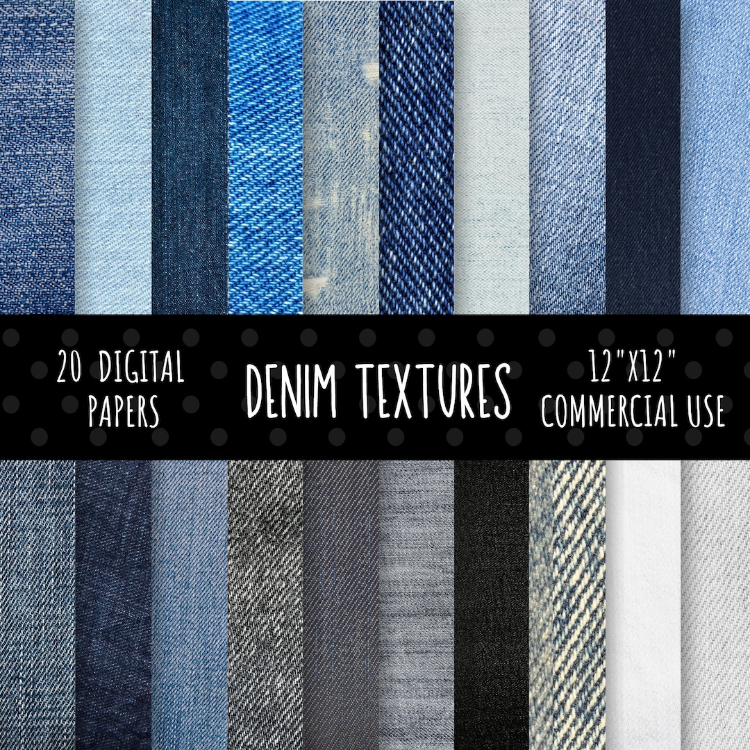 Denim Texture Digital Paper Pack, Denim Digital Scrapbook Paper, Denim ...