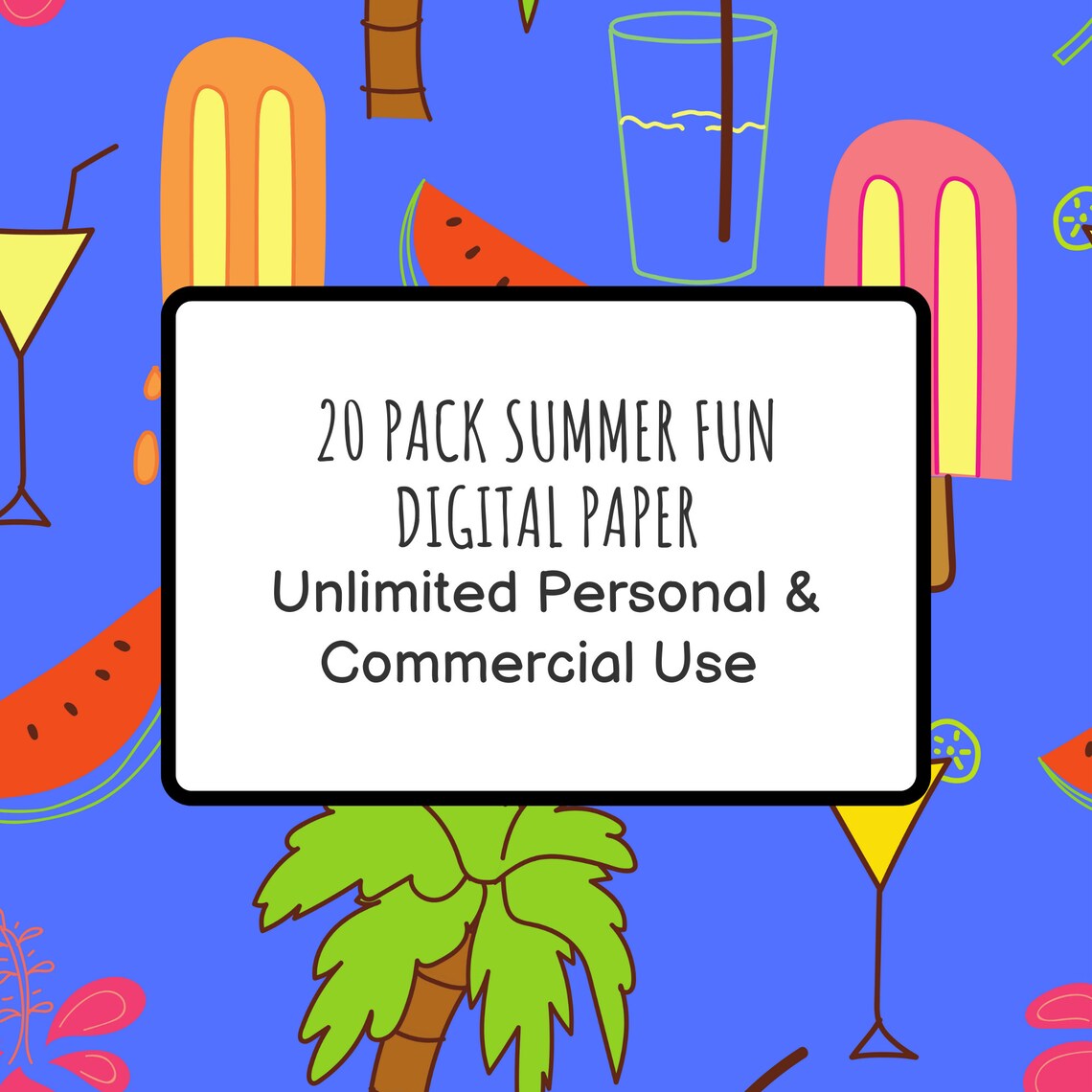 Summer Digital Paper Summer Fun Paper Summer Scrapbook - Etsy