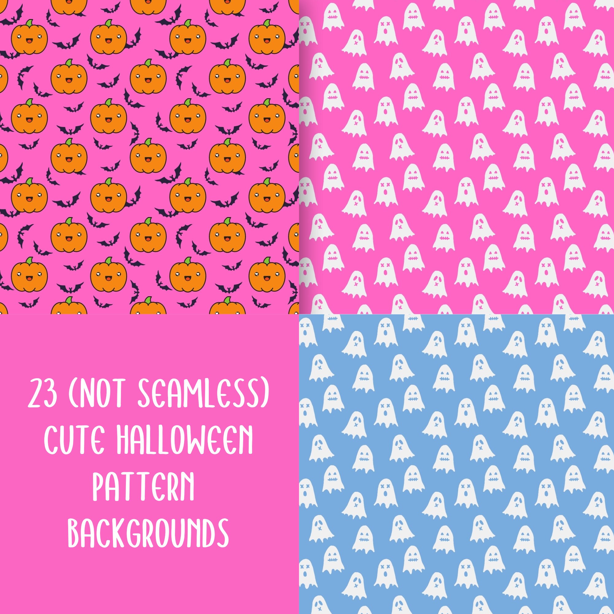 Cute Halloween Digital Paper Pack Blue Pink Halloween - Etsy