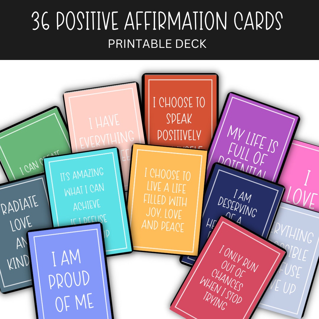 Affirmation Cards, Positive Quotes, Self Love Printable Affirmation ...
