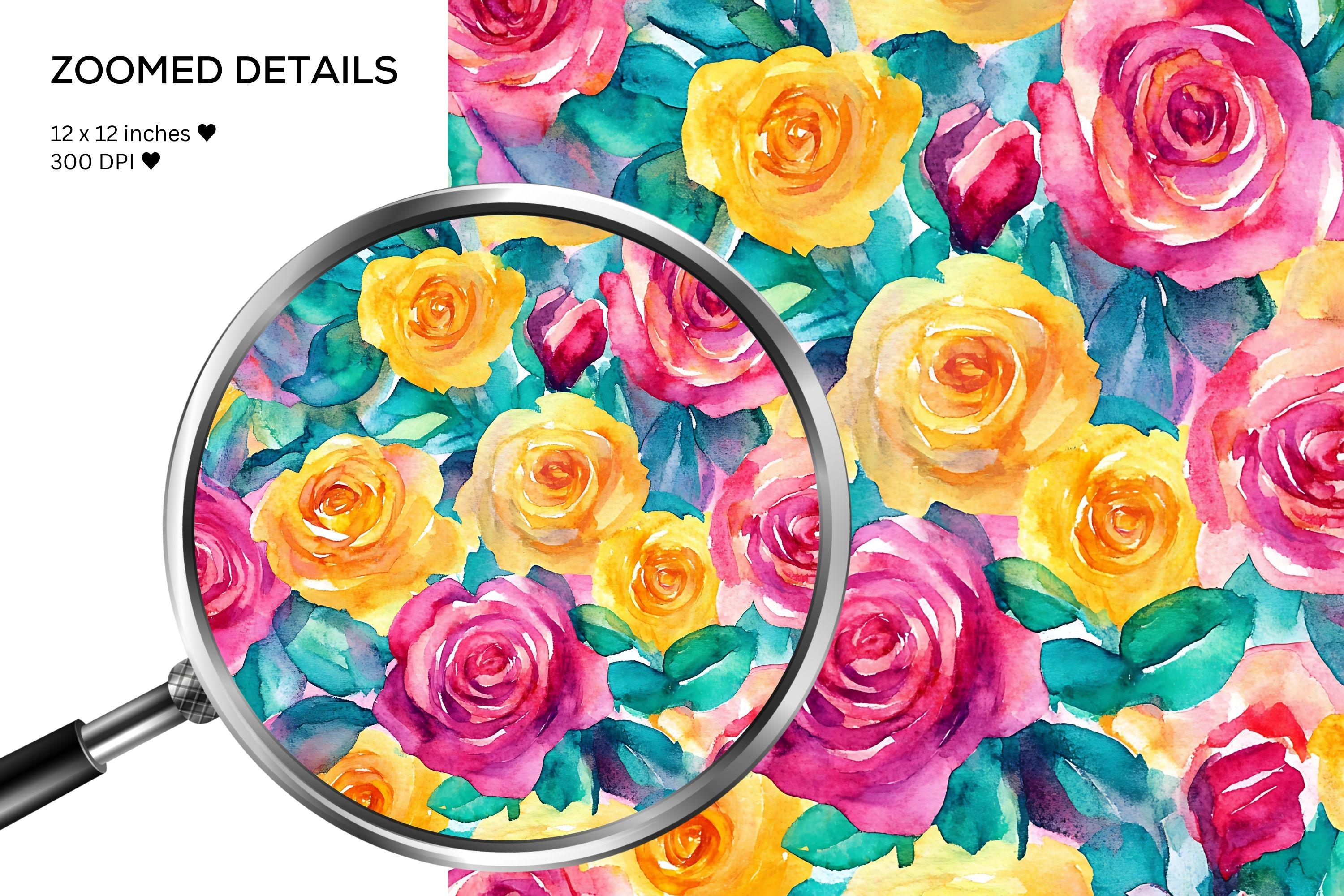 Summer Flower Digital Papers, Spring Floral Watercolor Scrapbook Paper ...