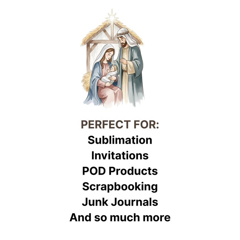 Nativity Scene Clipart Bundle, 16 Watercolor Christmas Pngs, Holy ...