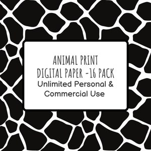 Animal Print Digital Paper Pack, Safari Digital Scrapbook Paper ...