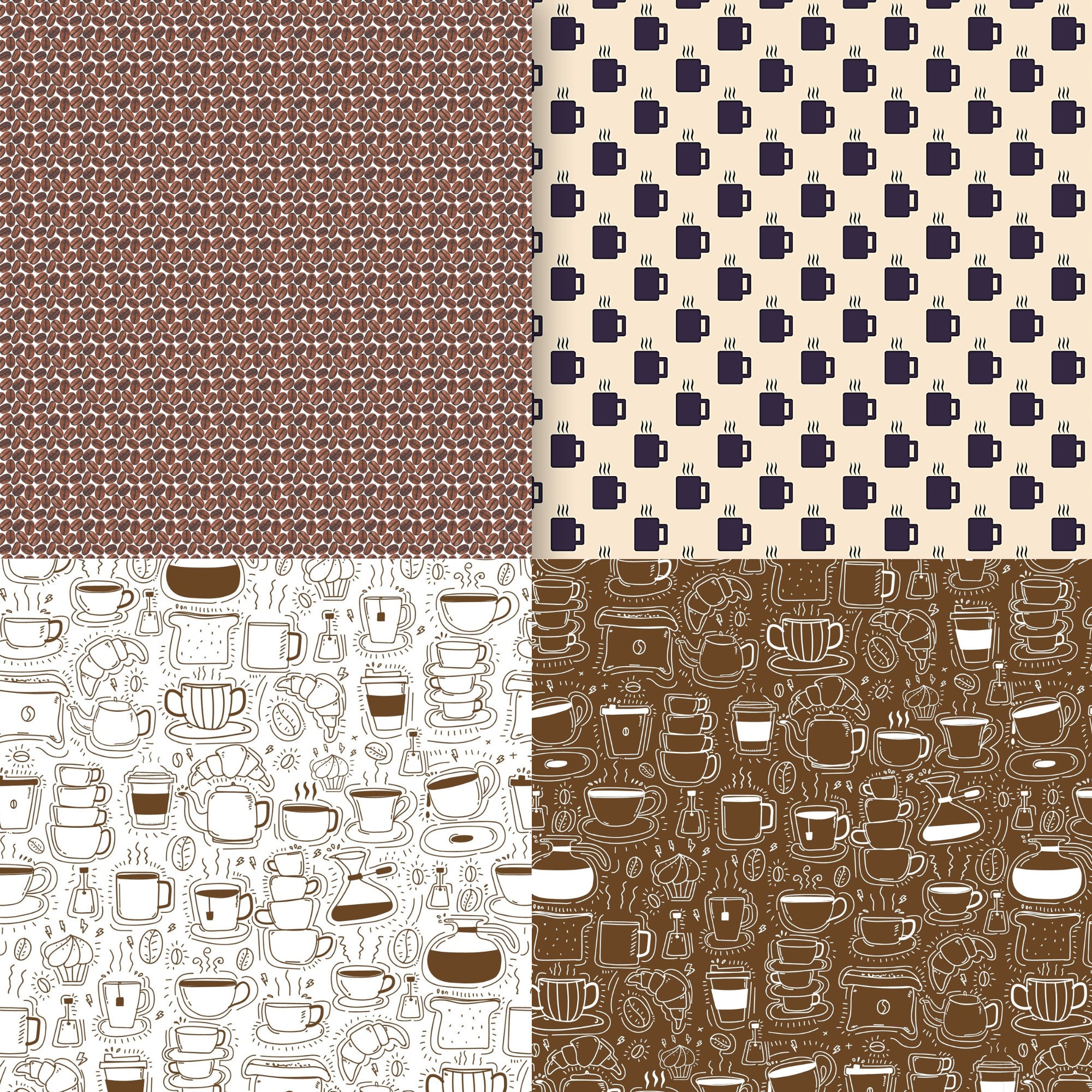 Coffee Lover Digital Paper Pack Coffee Digital - Etsy