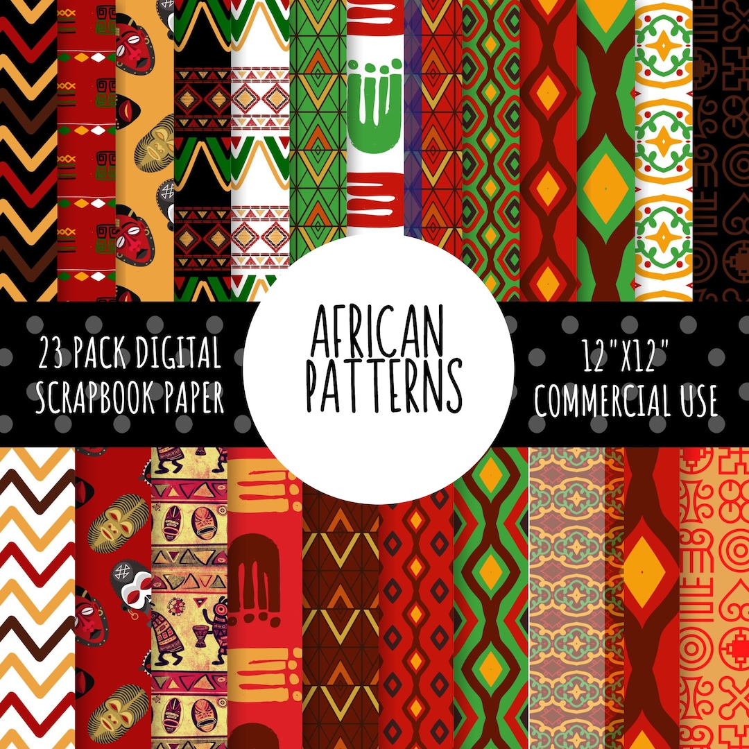 African Digital Paper, African Background Paper, African Scrapbook ...