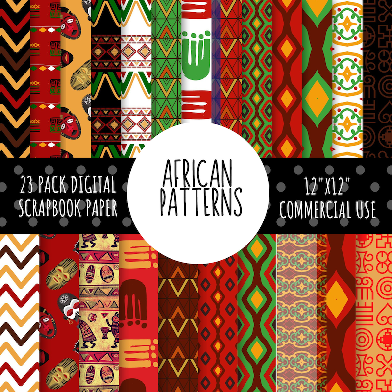 Africa Digital Paper - Etsy