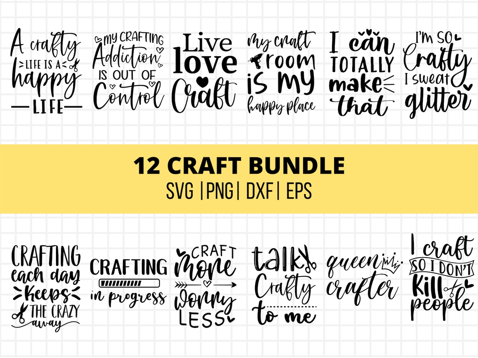 Crafting SVG Bundle, Crafting SVG, Crafting Quote, Craft Room Wall Art ...