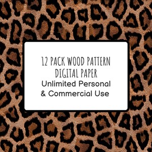 Leopard Print Digital Paper Pack, Digital Scrapbook Paper, Scrapbooking ...