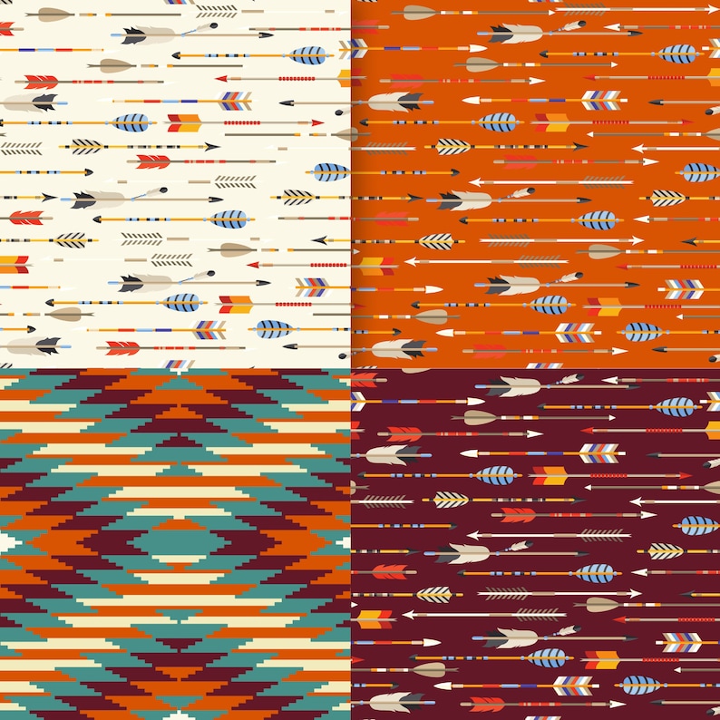 Aztecdigital Paper Native American Background Paper Western - Etsy