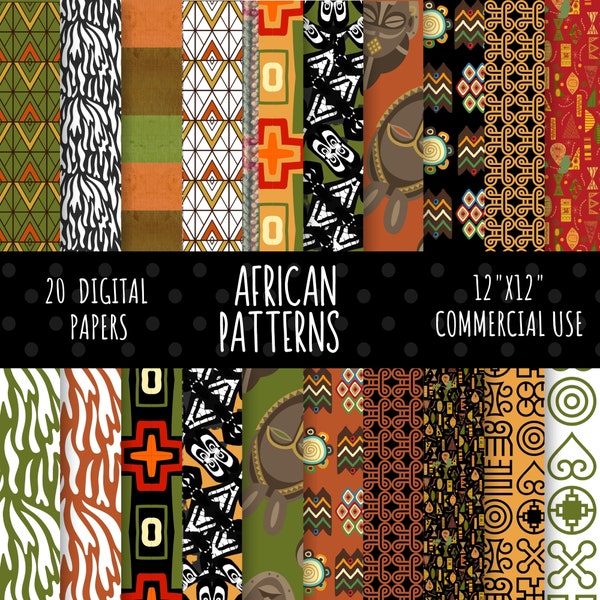 Africa Digital Paper - Etsy
