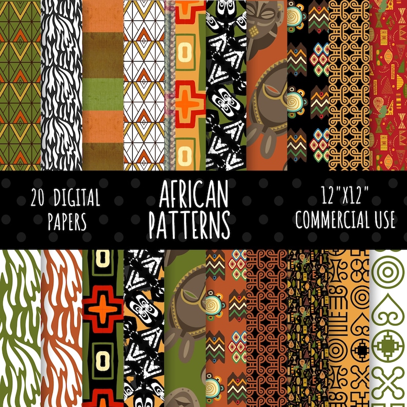 African Digital Paper African Background Paper African - Etsy