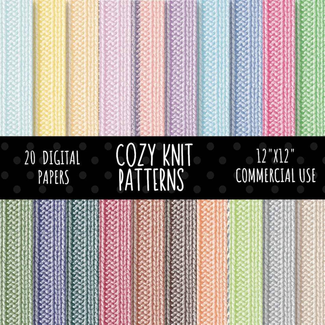 Knitted Wool Digital Paper Pack, Knit Digital Scrapbook Paper, Knit ...