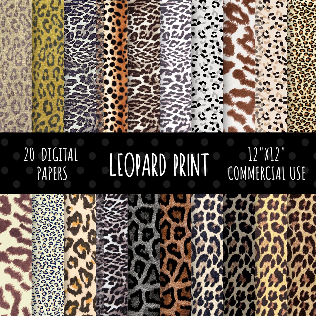 Leopard Print Digital Paper Pack, Digital Scrapbook Paper, Scrapbooking ...