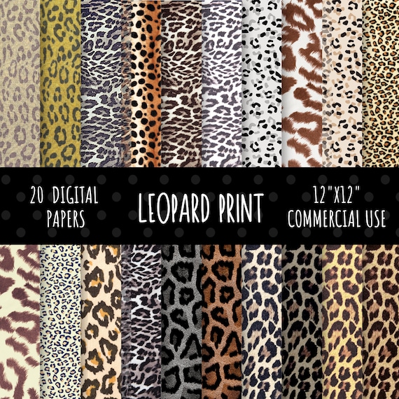 Leopard Print Digital Paper Pack Digital Scrapbook Paper | Etsy