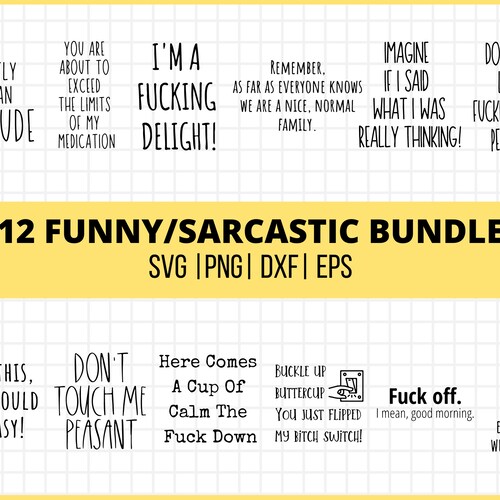 Sarcastic SVG Bundle Funny Svg Snarky Svg Bundle Sassy Svg - Etsy