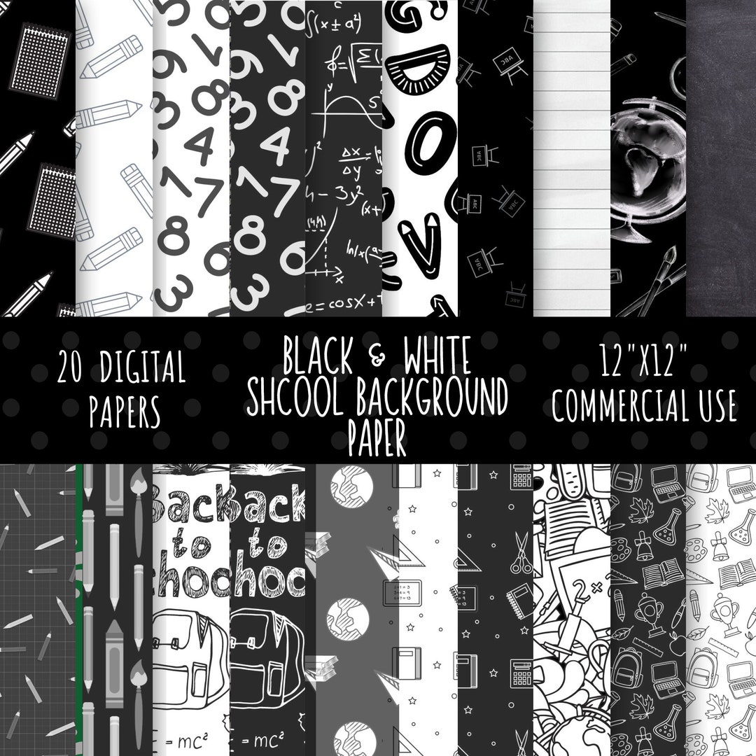 Back to School Digital Paper Bundle, School Digital Paper Pack,school ...