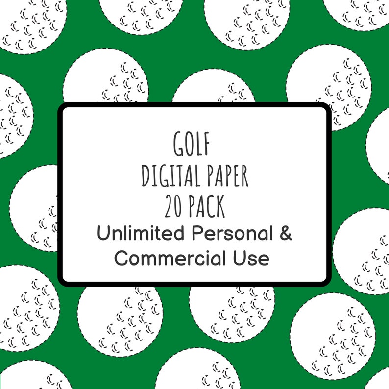 Golf Digital Paper Pack: Sports Scrapbook Patterns (12x12) (digital ...