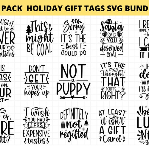 Funny Christmas Gift Tags SVG Holiday Tags Svg Bundle - Etsy