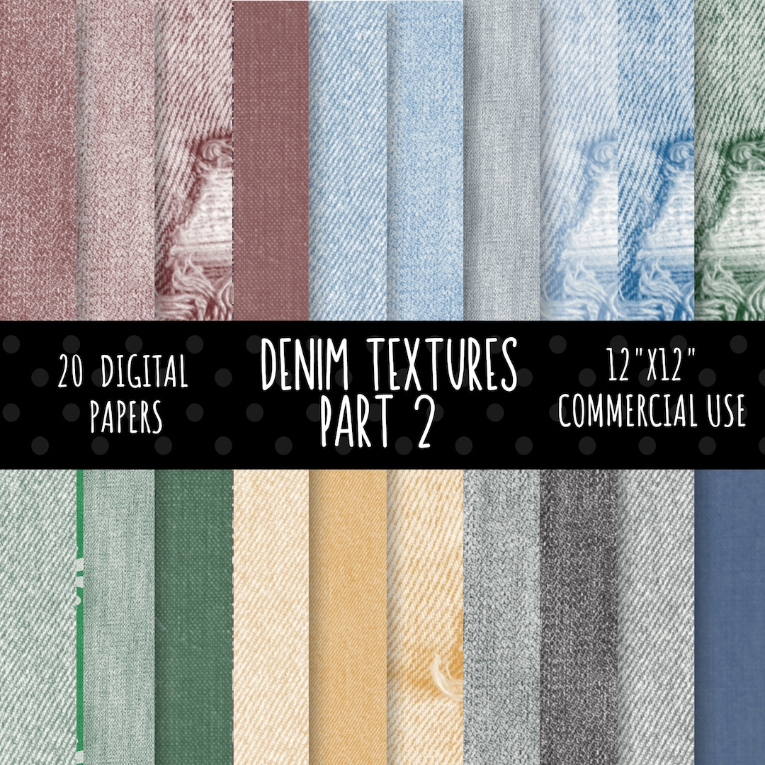 Denim Digital Scrapbook Paper Part 2, Black Denim Scrapbooking Paper ...