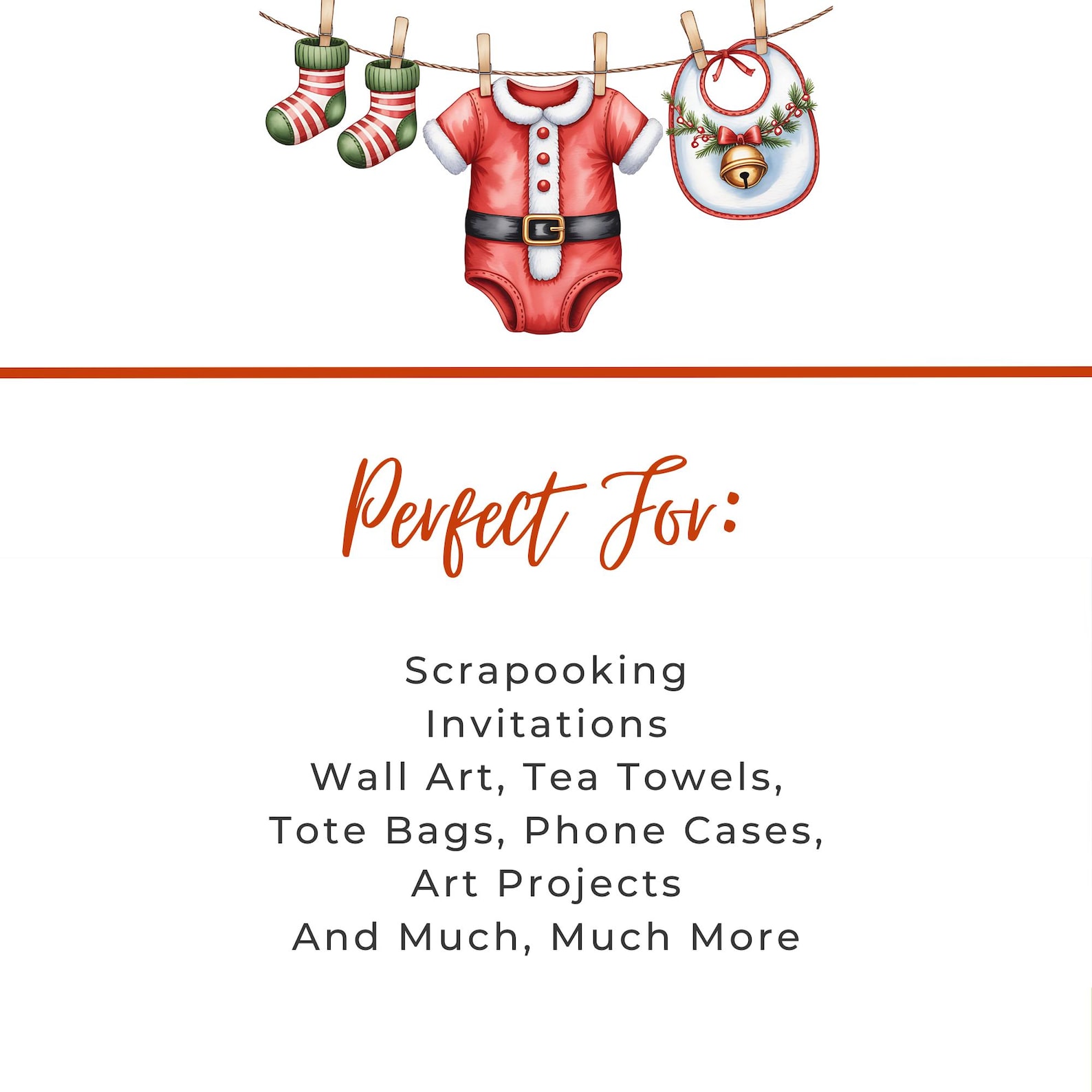 Christmas Baby Clothesline Clipart Bundle, My First Christmas New Baby ...