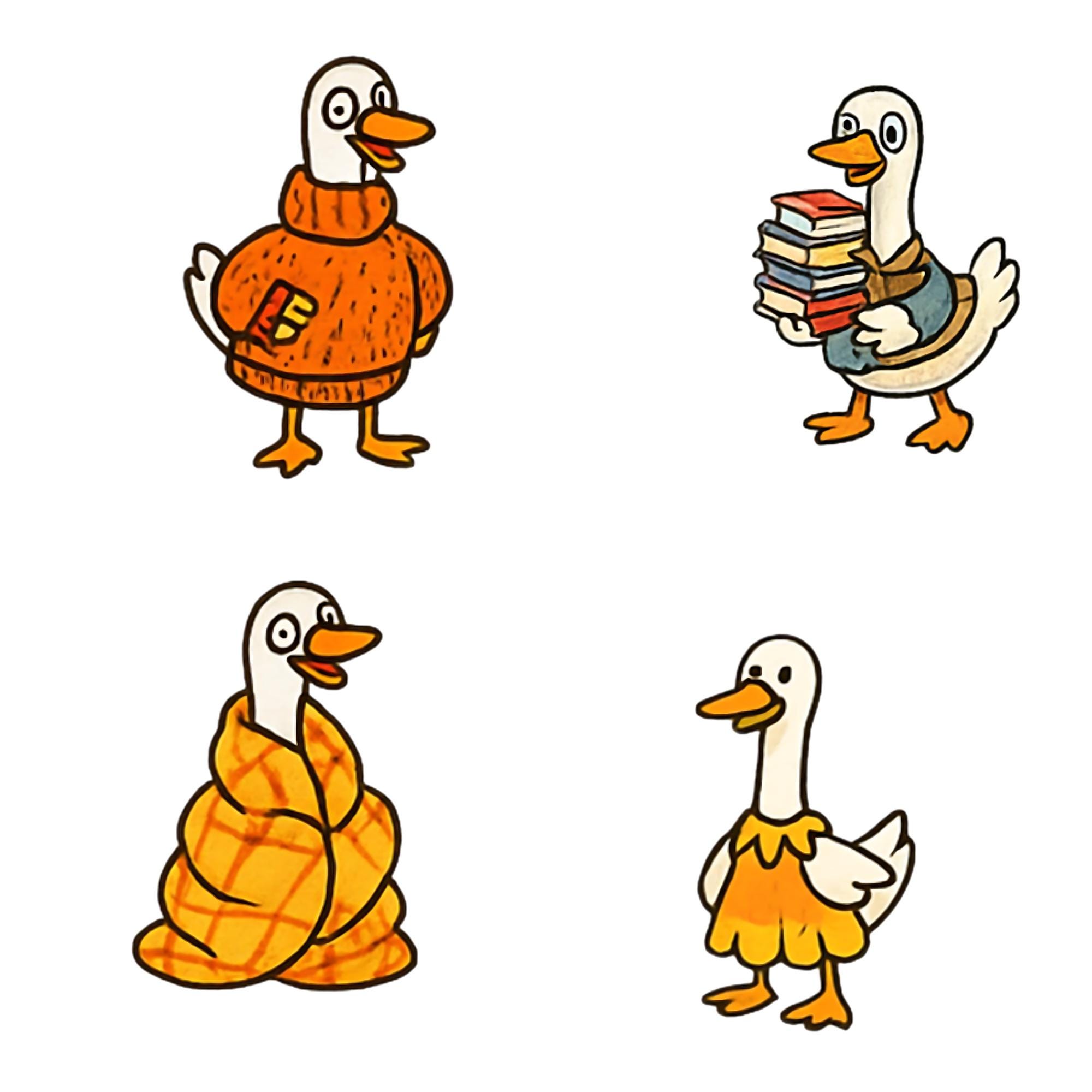 Funny Fall Goose Clipart Bundle: Autumn PNG Graphics (commercial Use ...