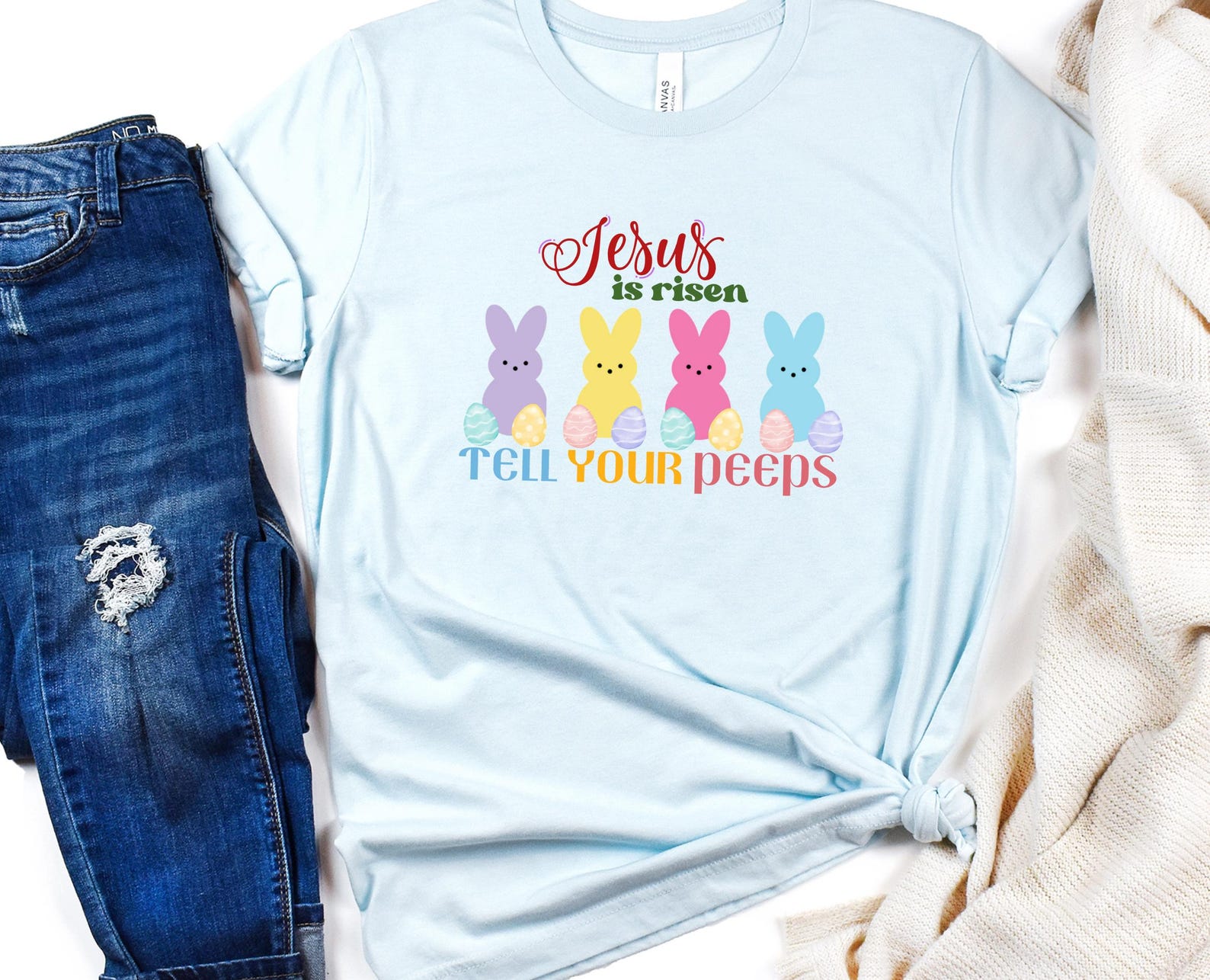 Jesus is Risen Tell Your Peeps Png, Easter Peeps PNG, Religious Easter ...