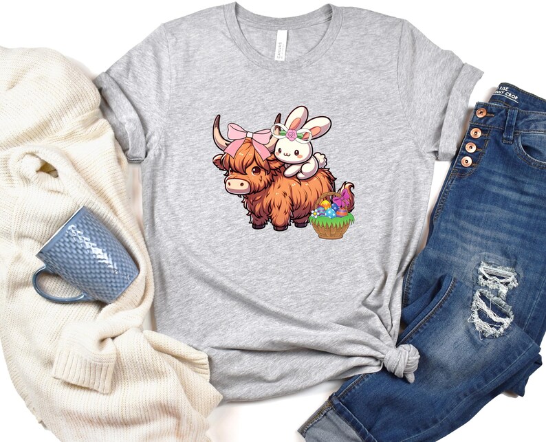 Easter Highland Cow Png, Easter Bunny Png, Cute Easter Clipart, Happy ...