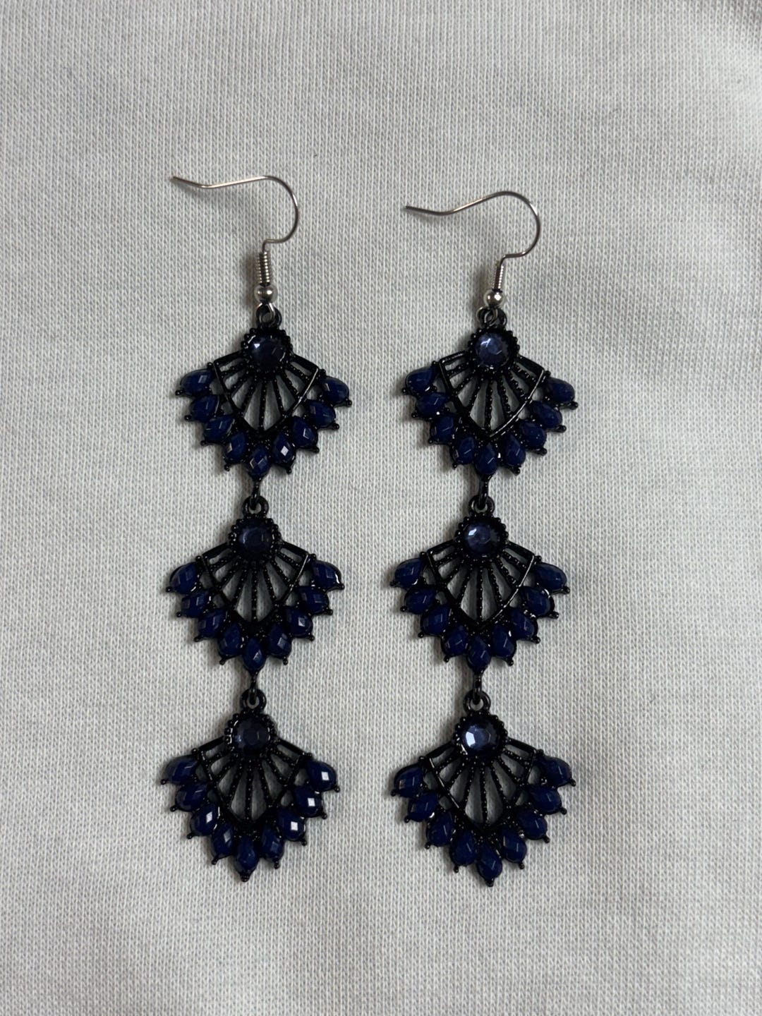 Dark Blue Prom Earrings - Etsy