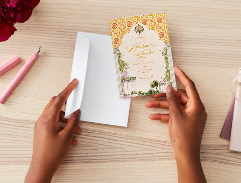 Indian Asian Wedding Invitations, Mehendi|sangeet|haldi|reception - 4 ...