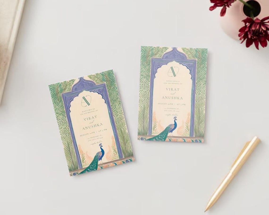 Indian Wedding Invitations Hindu Asian Mehendi Sangeet Reception ...