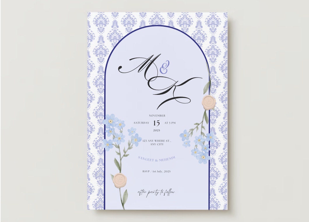 Indian Wedding Invite Hindu Ceremony - 3 Made to Order Invites - Etsy