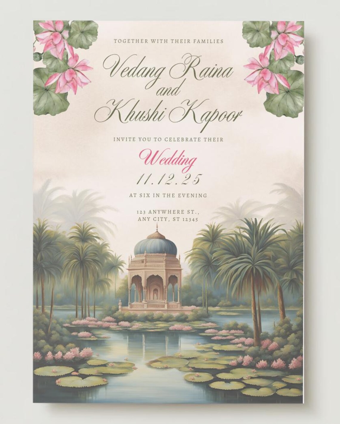 Indian Royal Mughal Wedding Invitations Hindu Asian Muslim Mehndi ...