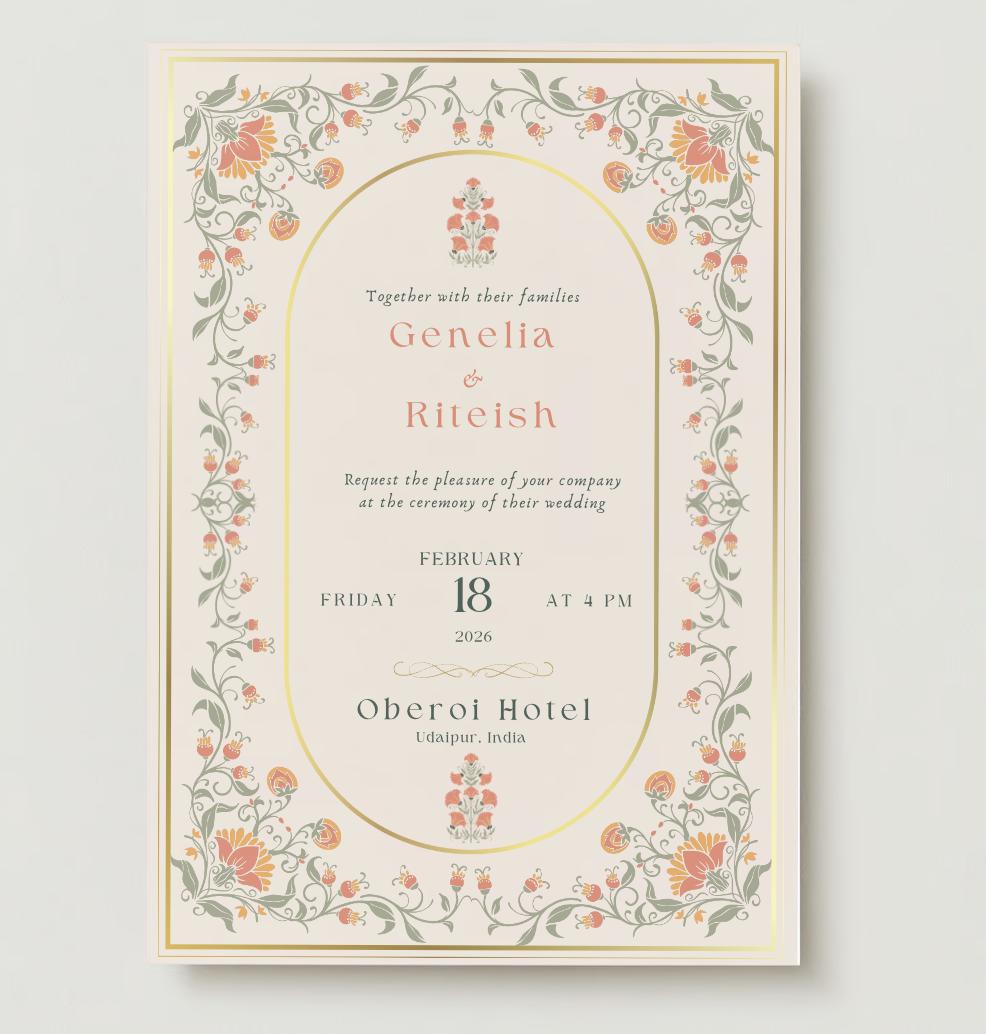 Indian Wedding Invitations Hindu Asian Mehendi Sangeet Reception Haldi ...