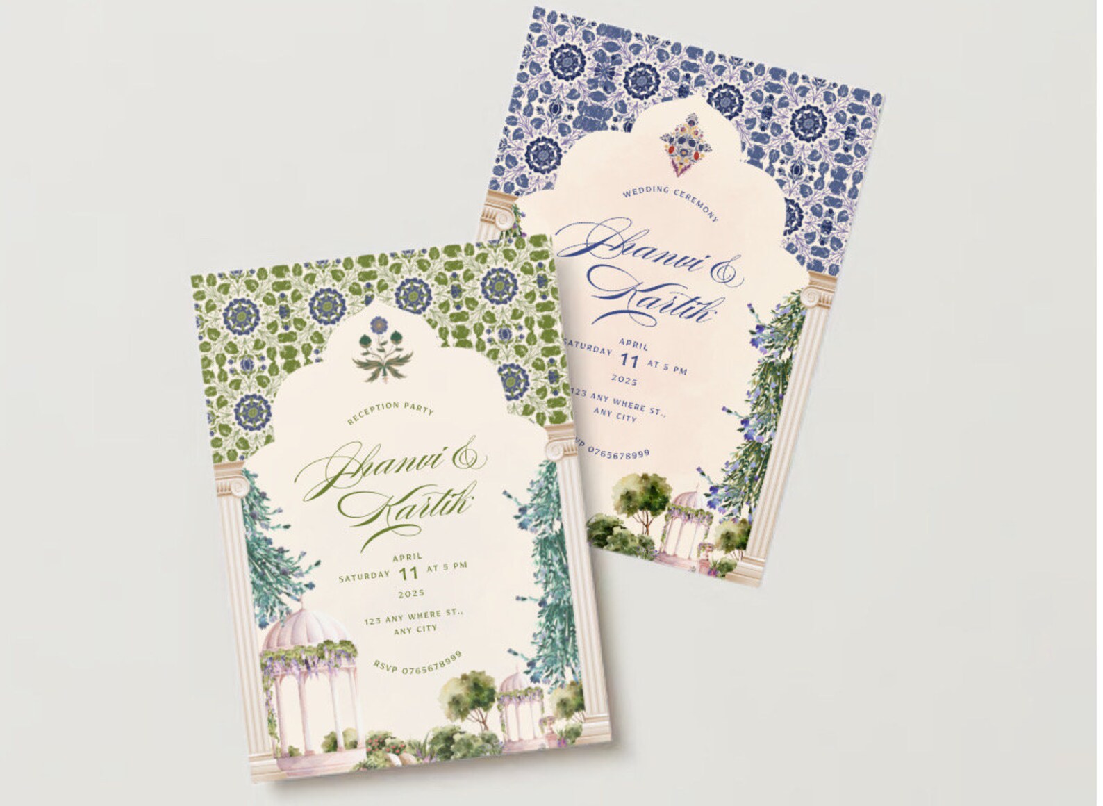 Indian Asian Wedding Invitations, Mehendi|sangeet|haldi|reception - 4 ...